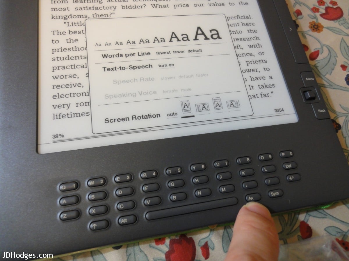 How can I lock the Kindle DX screen orientation? [easy] - J.D. Hodges