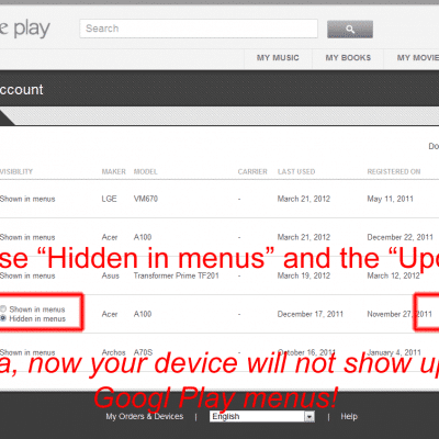 How to hide old Android devices in Google Play / Android Market ...