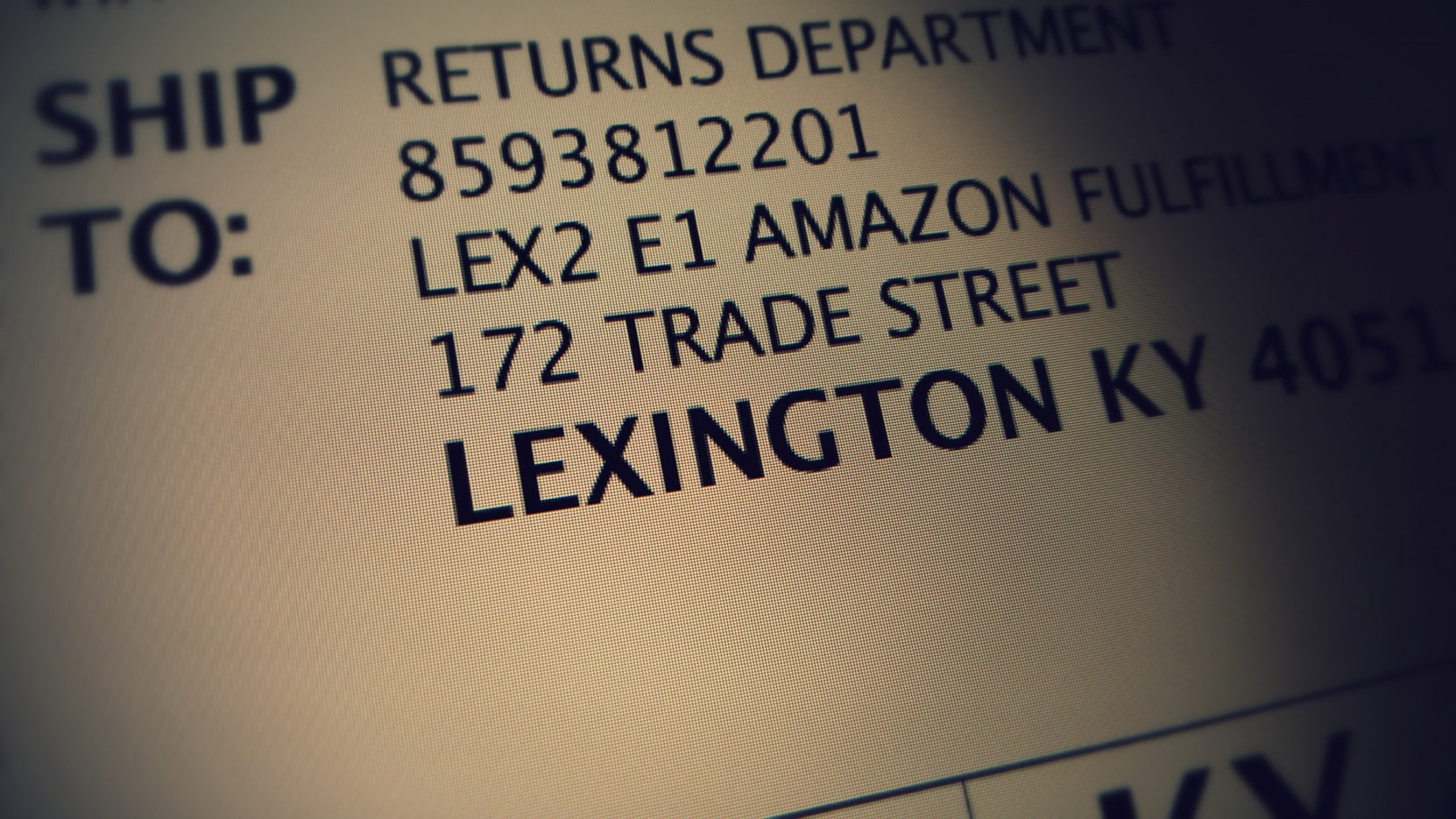 Amazon return label photo | J.D. Hodges