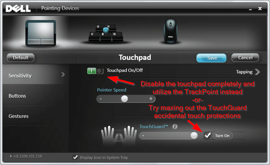 Prevent accidental clicks on Dell touch-pad [SOLVED] | J.D. Hodges