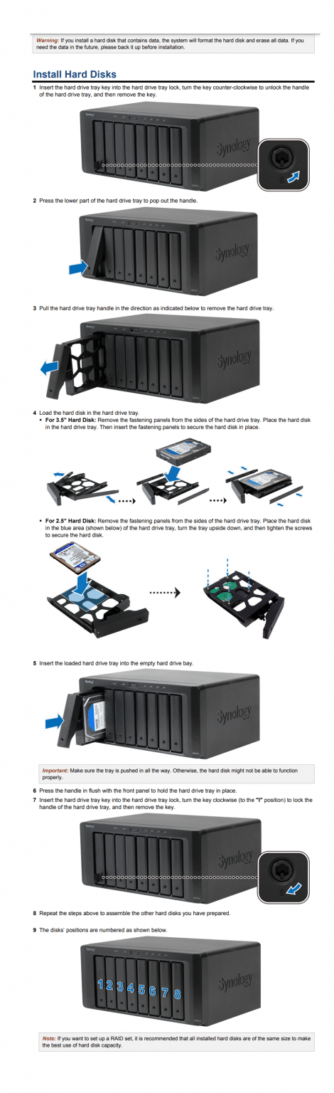 Synology DiskStation DS1813+ HDD and SSD installation instructions | J ...